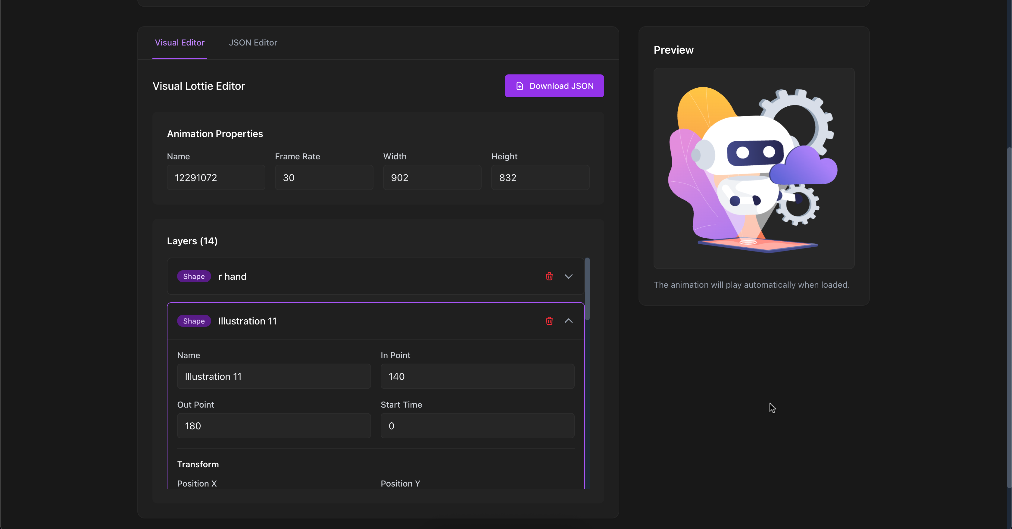 Lootie - Free Online Lottie File Editor